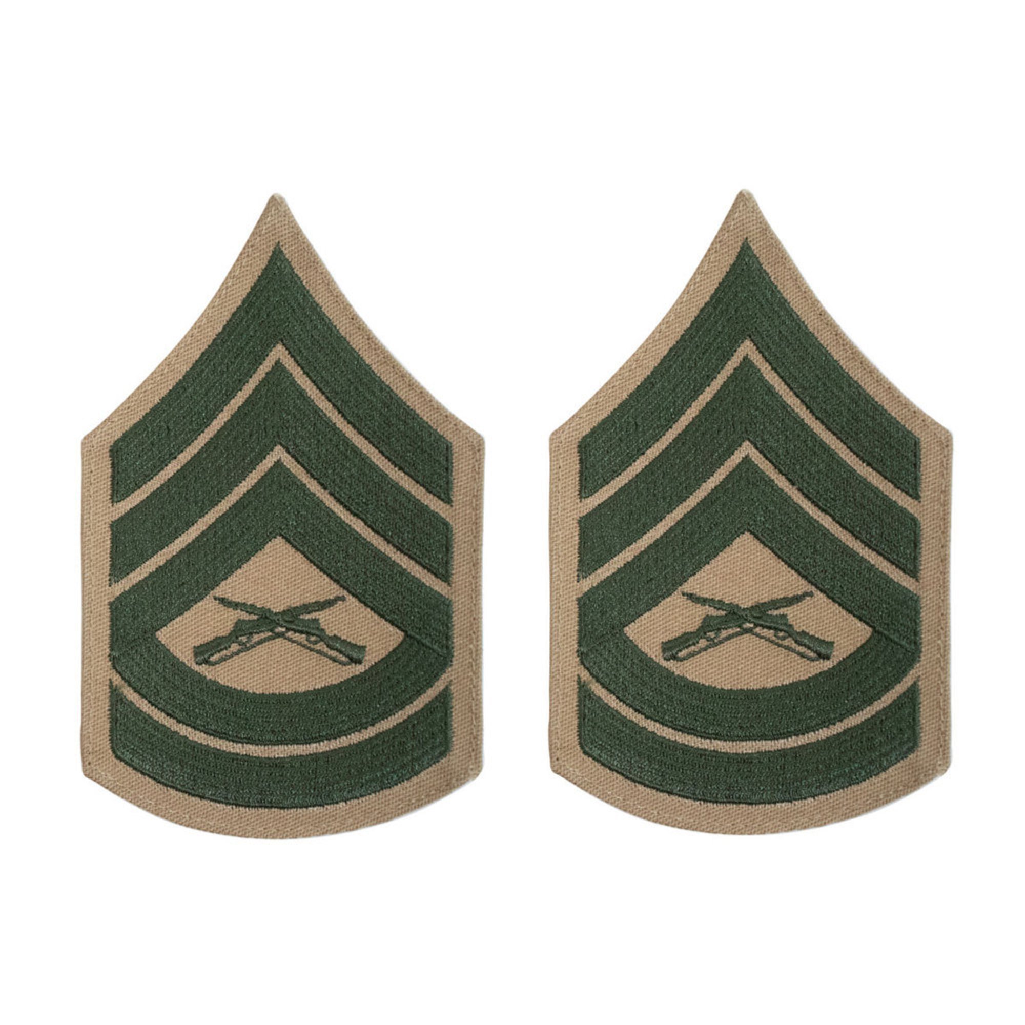 Usmc Women's Chevron Green On Khaki Gysgt | Rank Insignia | Military ...