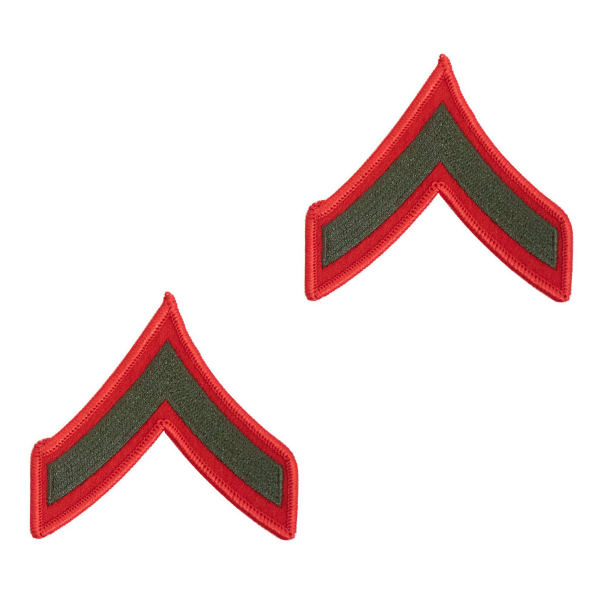 Usmc Women's Chevron Green On Red Pfc | Rank Insignia | Military - Shop ...