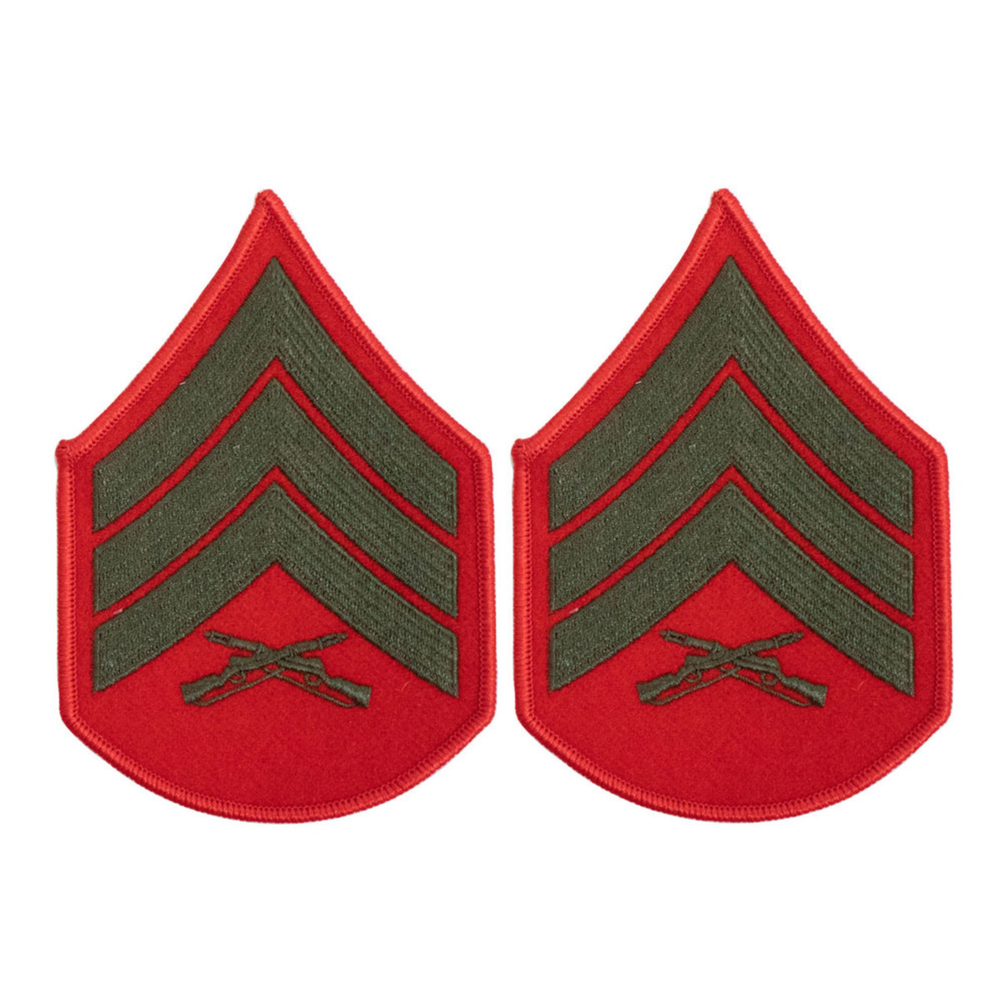 Usmc Women's Chevron Green On Red Sgt | Chevrons & Stripes | Military ...