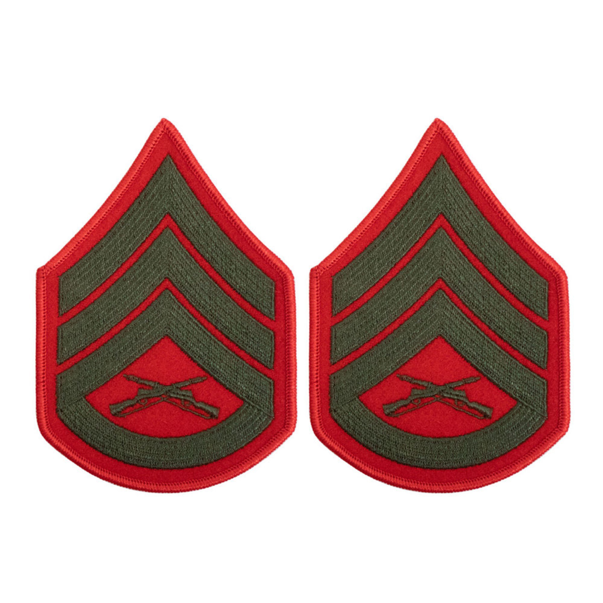 Usmc Women's Chevron Green On Red Ssgt | Chevrons & Service Stripes ...