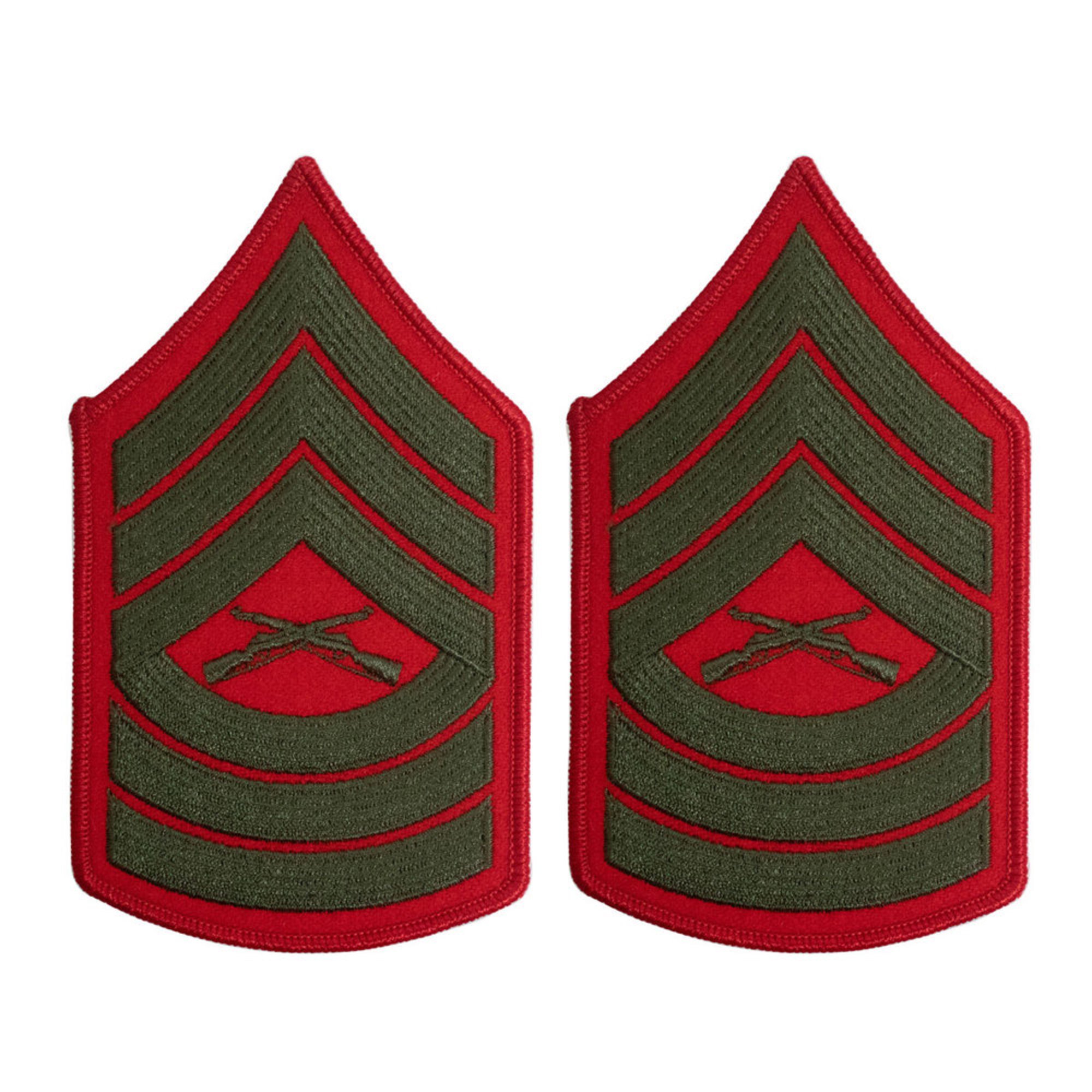 Usmc Women's Chevron Green On Red Mgysgt | Rank Insignia | Military ...