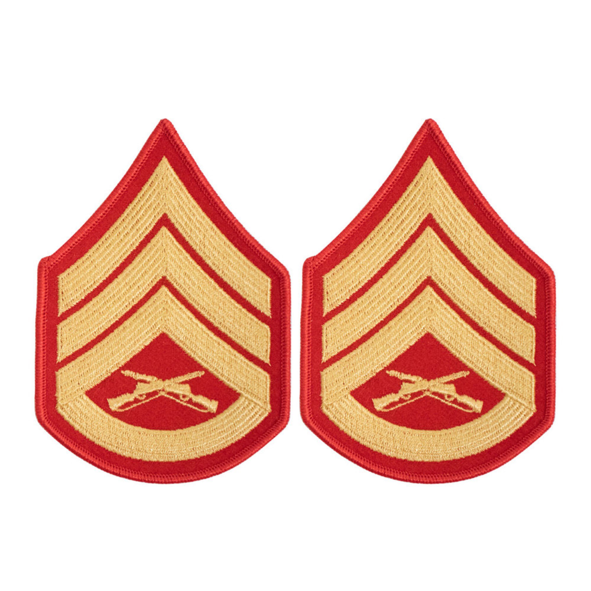 Usmc Women's Chevron Gold On Red Ssgt | Rank Insignia | Military - Shop ...