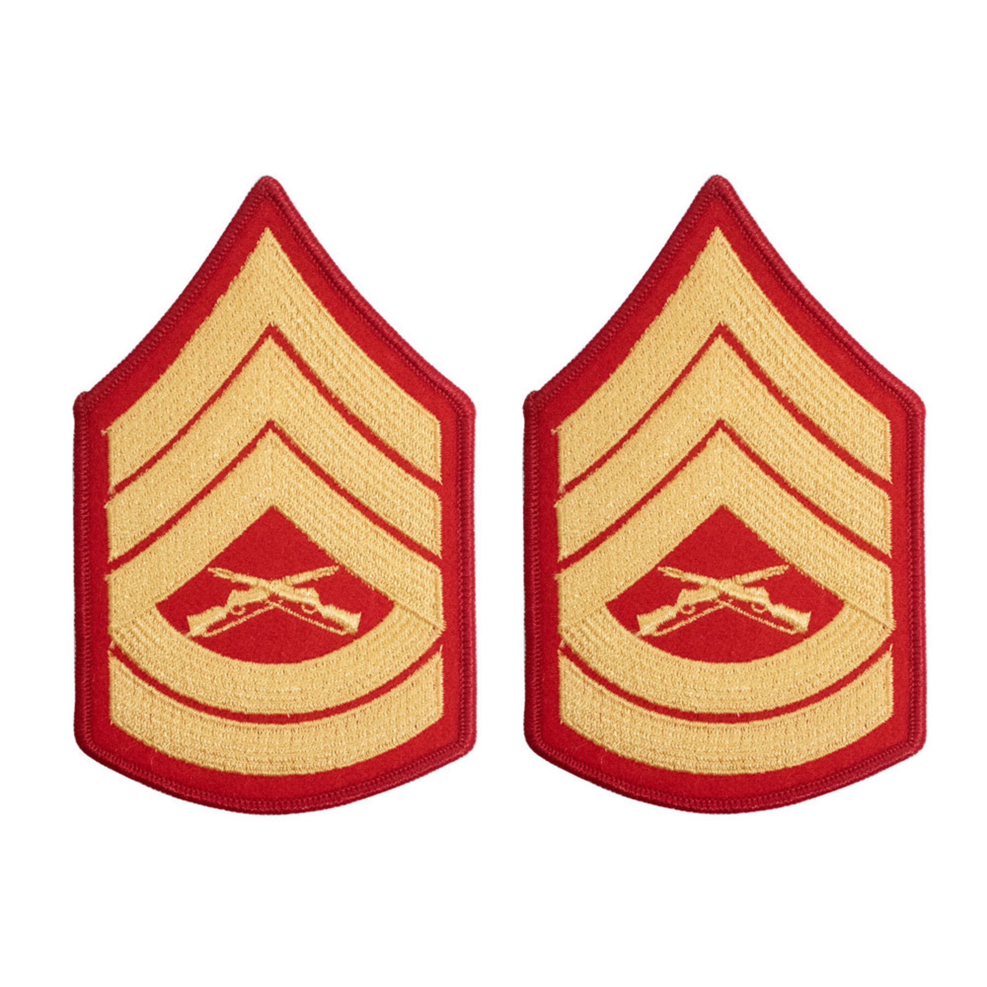 Usmc Women's Chevron Gold On Red Gysgt | Rank Insignia | Military ...