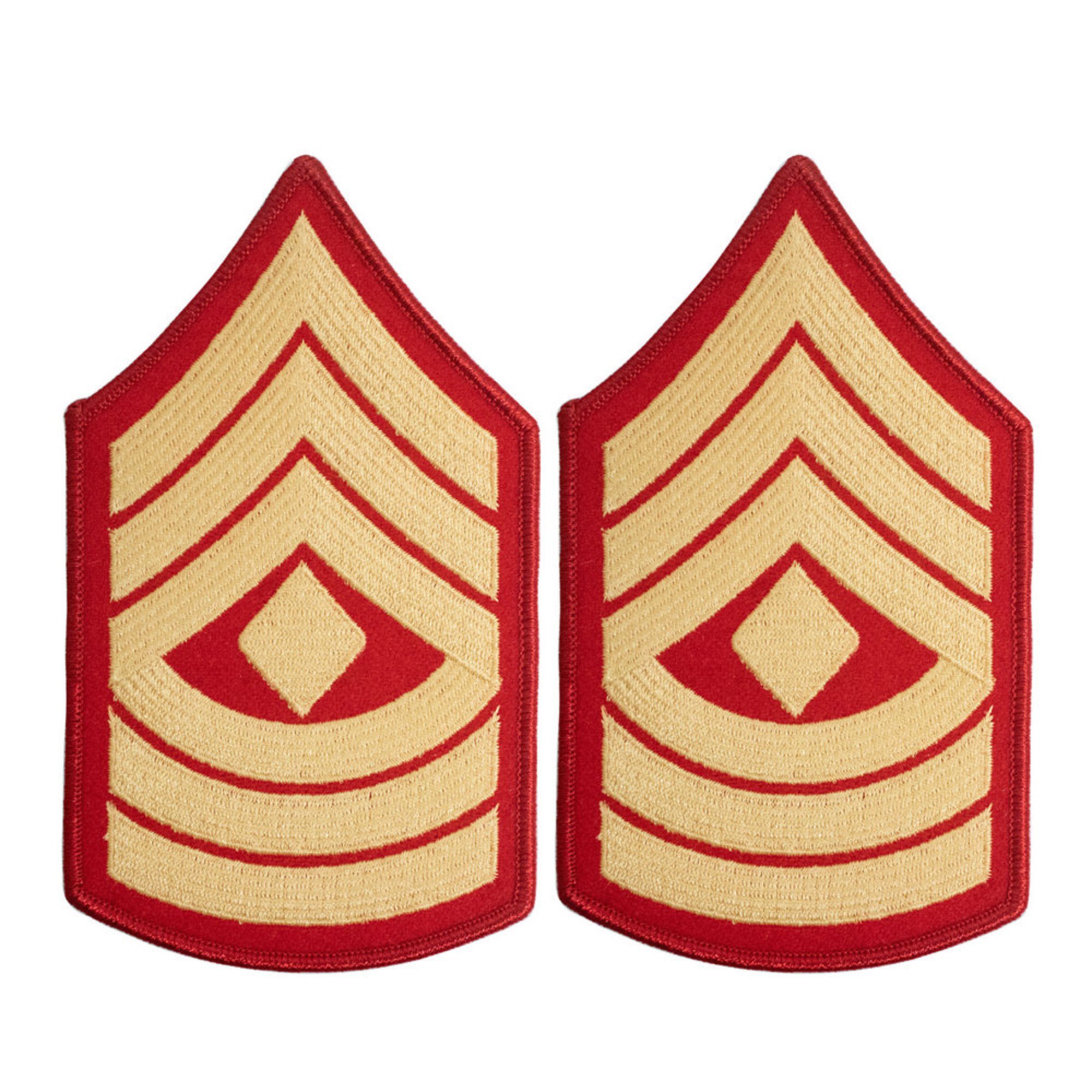 Usmc Women's Chevron Gold On Red 1st Sgt | Chevrons & Service Stripes ...