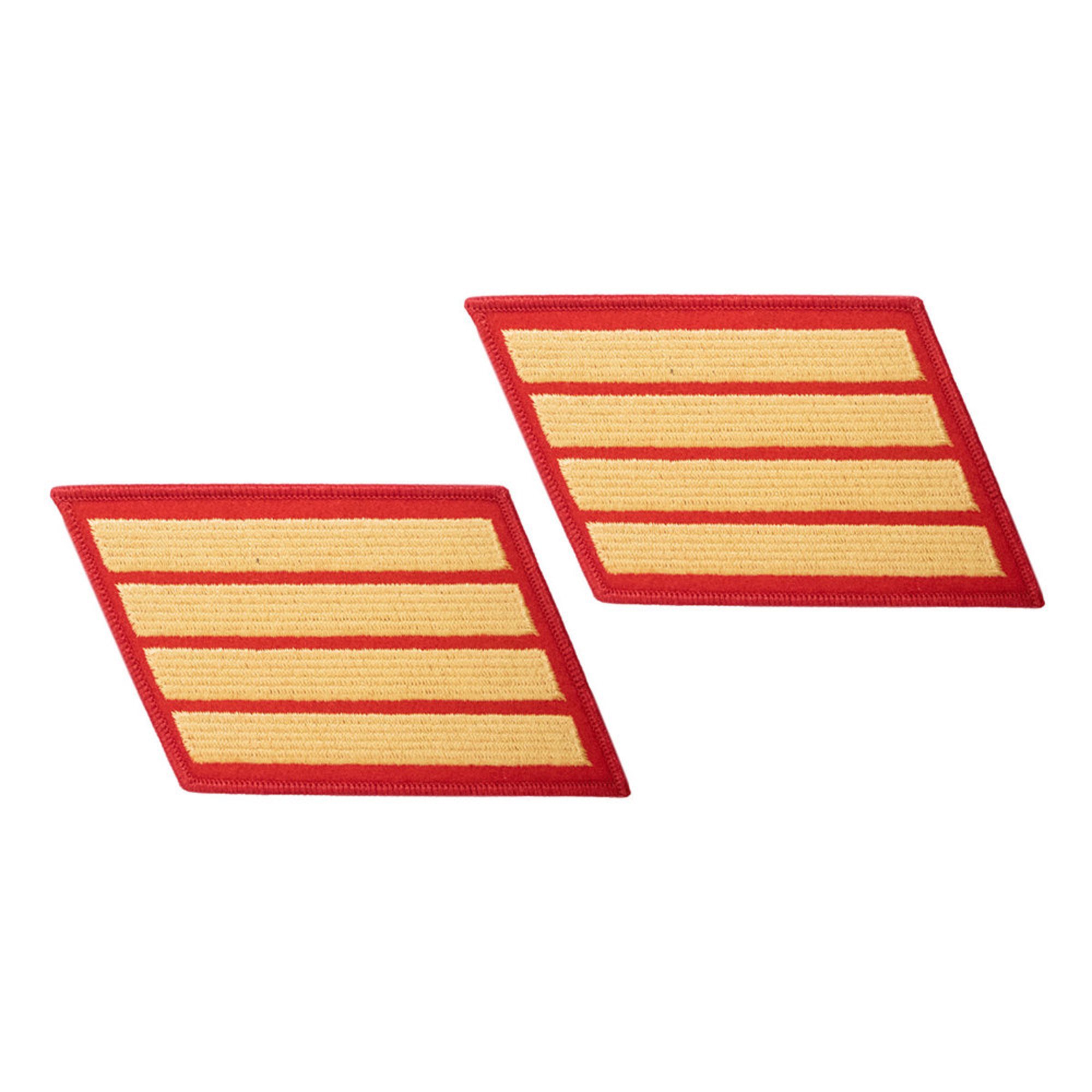 Usmc Women's Service Stripe Set-4 Gold On Red Merrowed | Chevrons ...