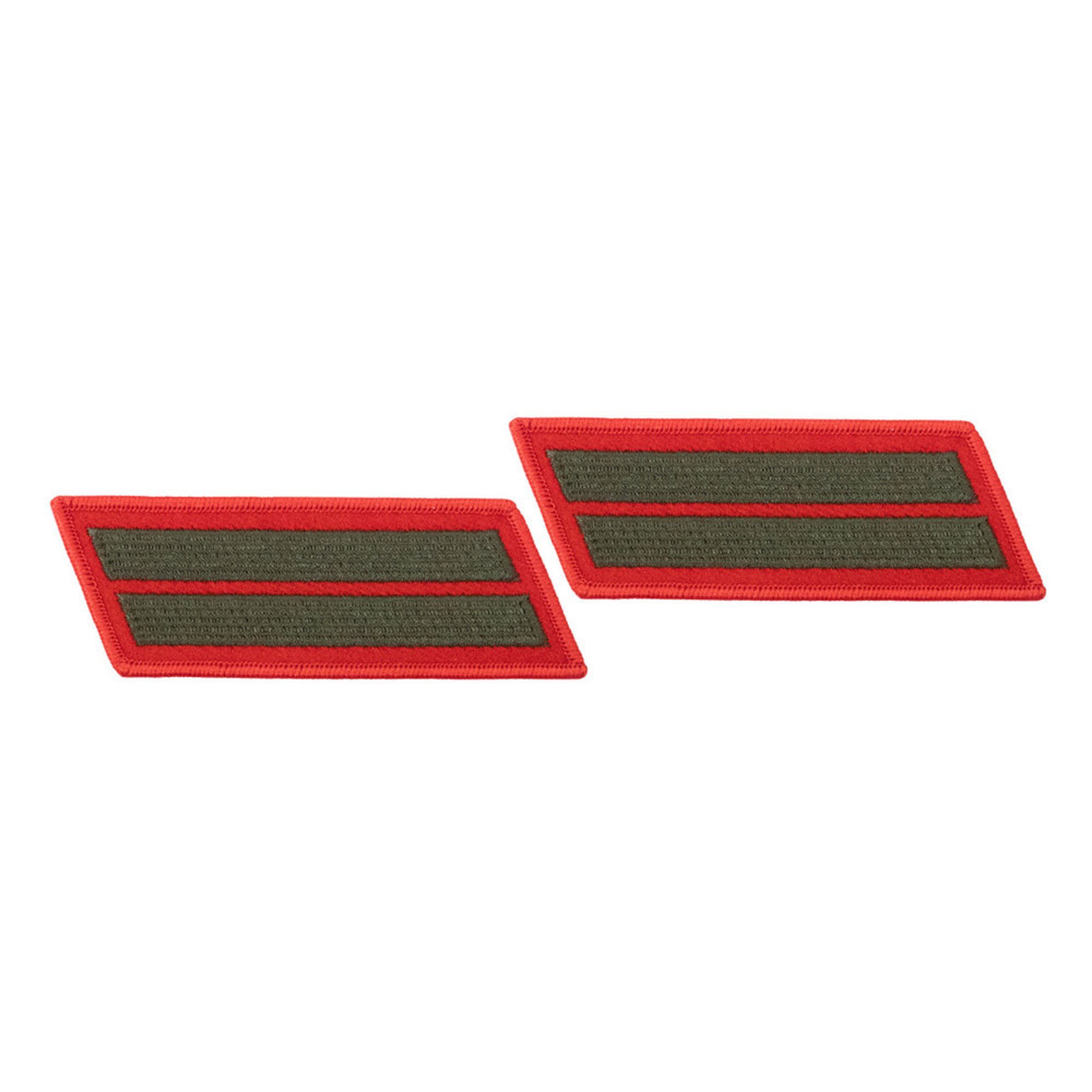 Usmc Women's Service Stripe Set-2 Green On Red Merrowed | Rank Insignia ...