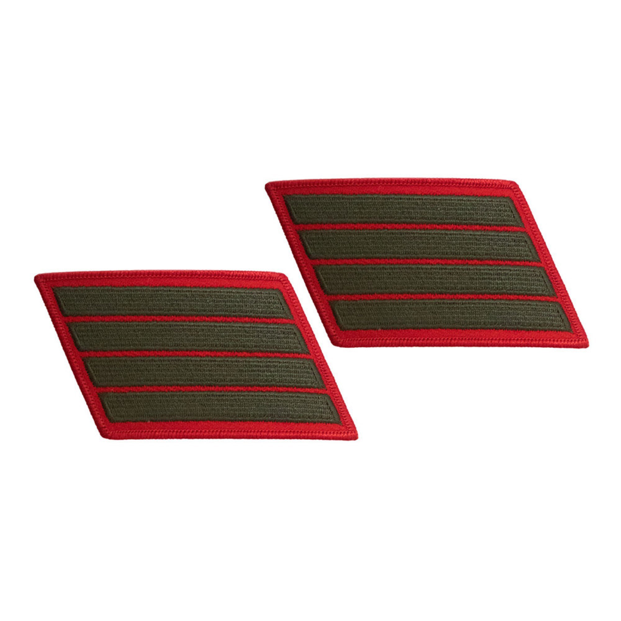 Usmc Women's Service Stripe Set-4 Green On Red Merrowed | Rank Insignia ...