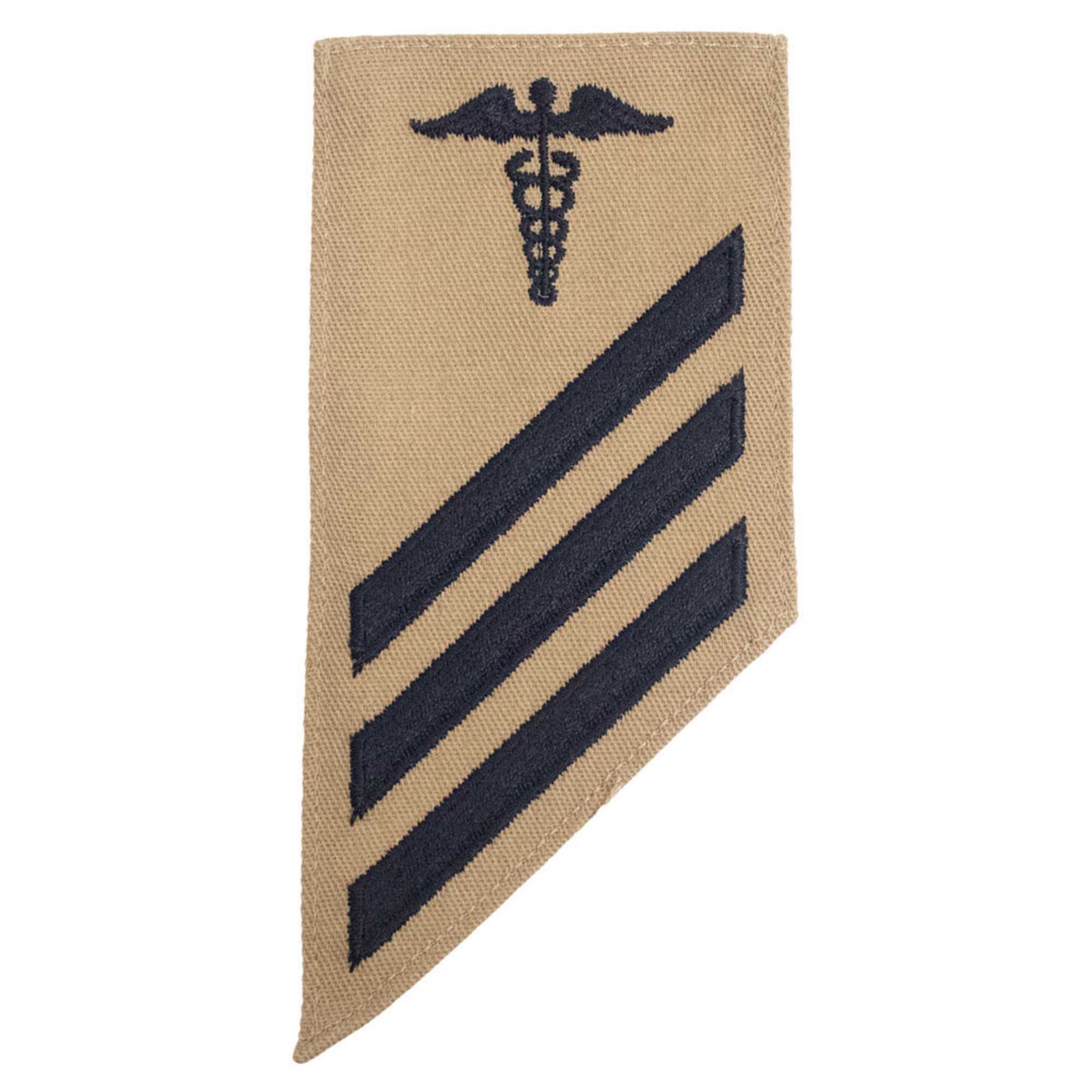 Fmf E3 (hm) Combo Rating Badge In Blue On Khaki For Hospital Corpsman ...