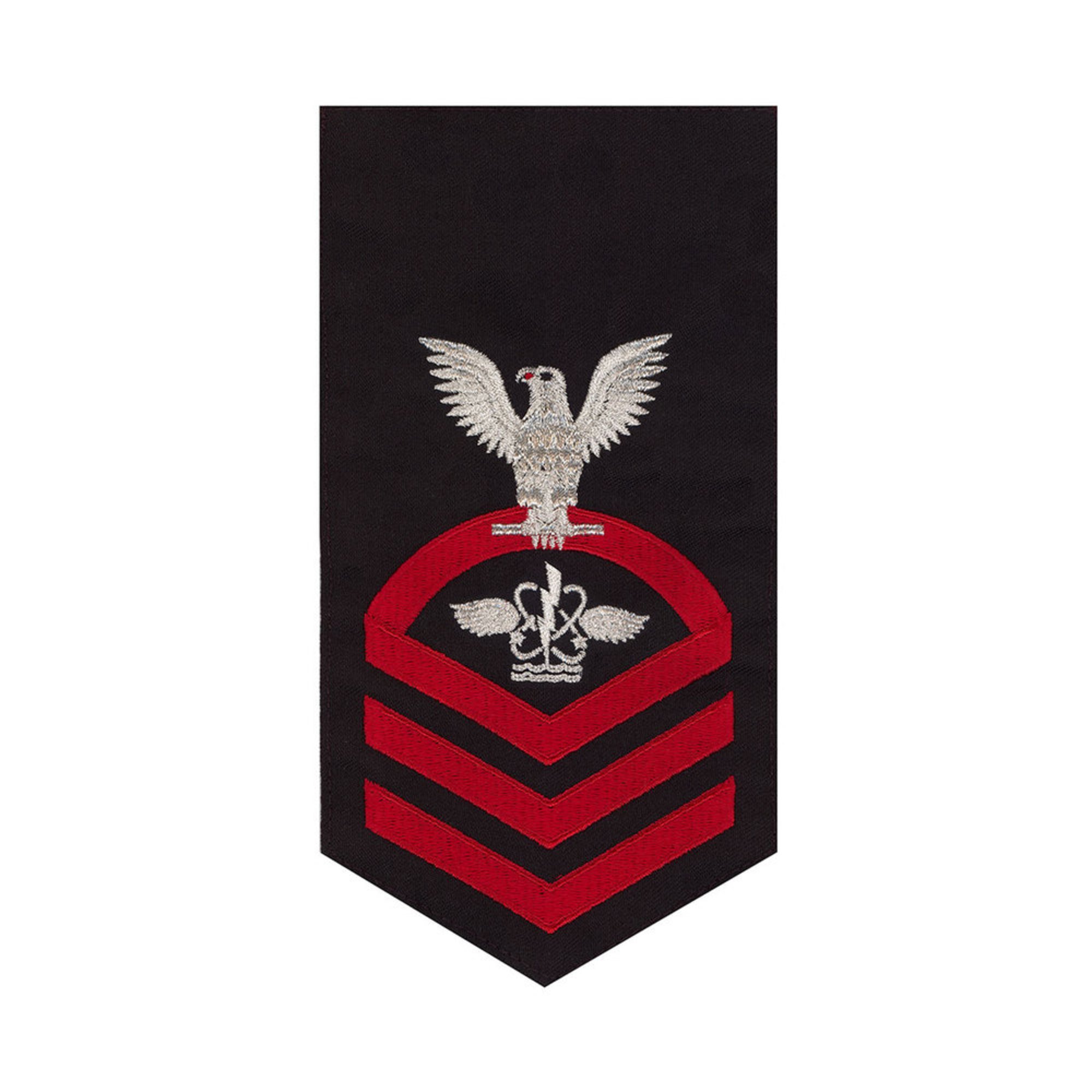 Men's E7 (awc) Rating Badge In Standard Red On Blue Poly/wool For ...