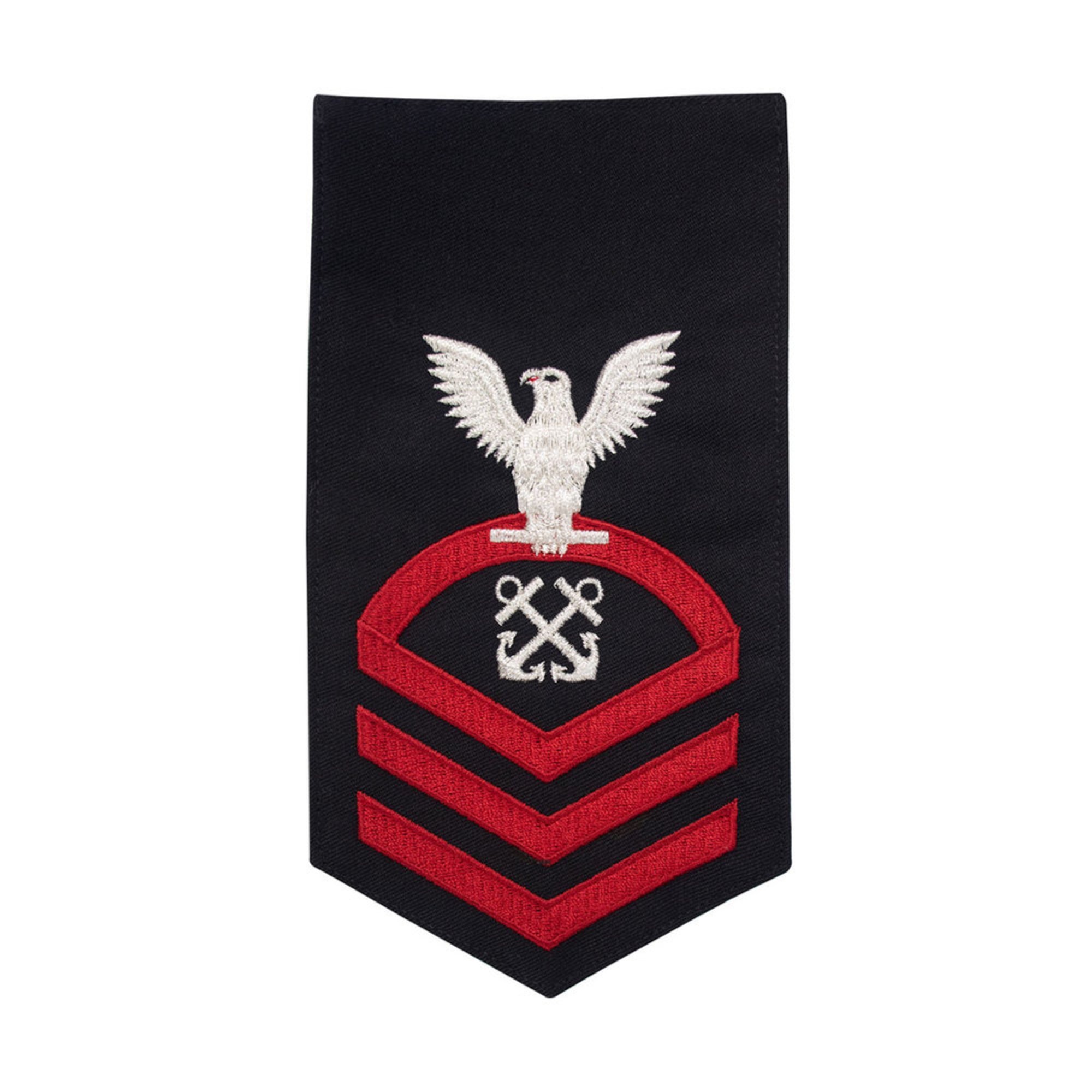 Men's E7 (bmc) Rating Badge In Standard Red On Blue Poly/wool For ...