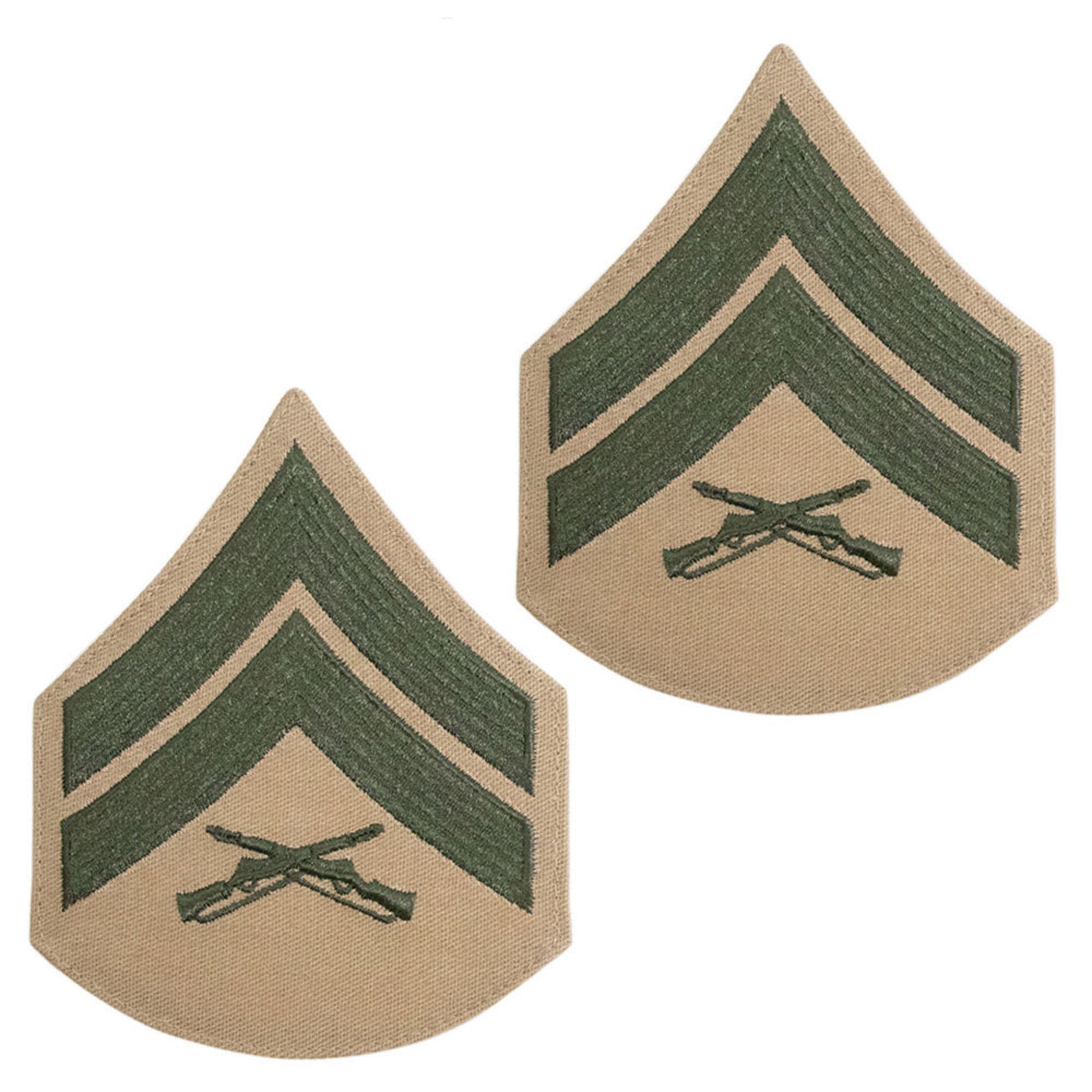 Usmc Men's Chevron Green On Khaki Cpl | Rank Insignia | Military - Shop ...