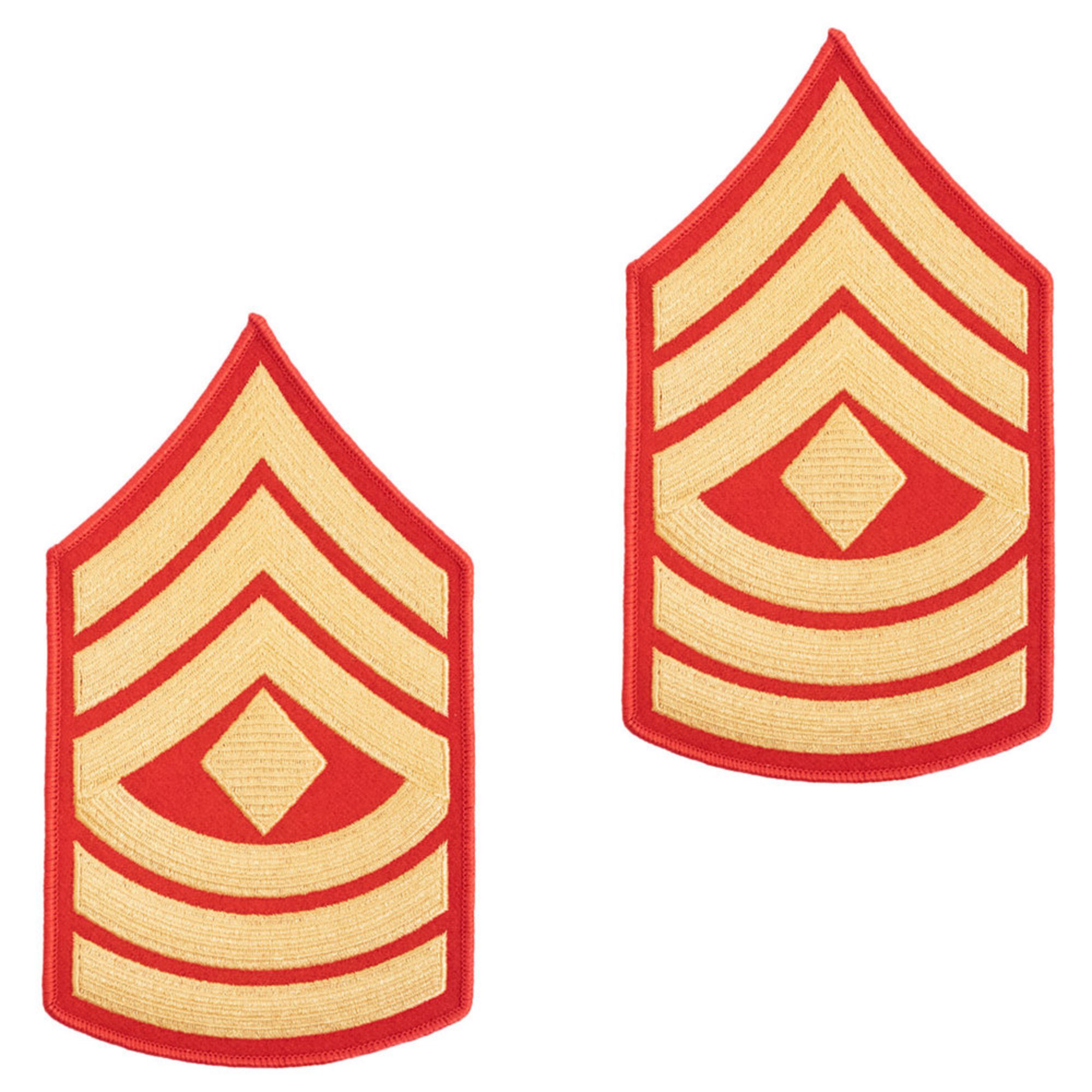 Usmc Men's Chevron Gold On Red 1st Sgt Merrowed | Rank Insignia ...