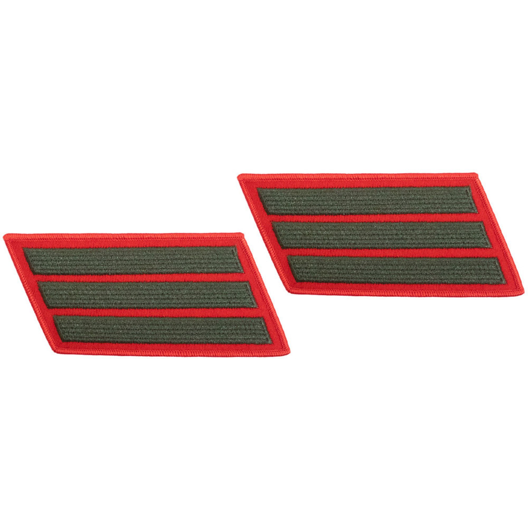 Usmc Men's Service Stripe Set 3 Green On Red Merrowed | Rank Insignia ...