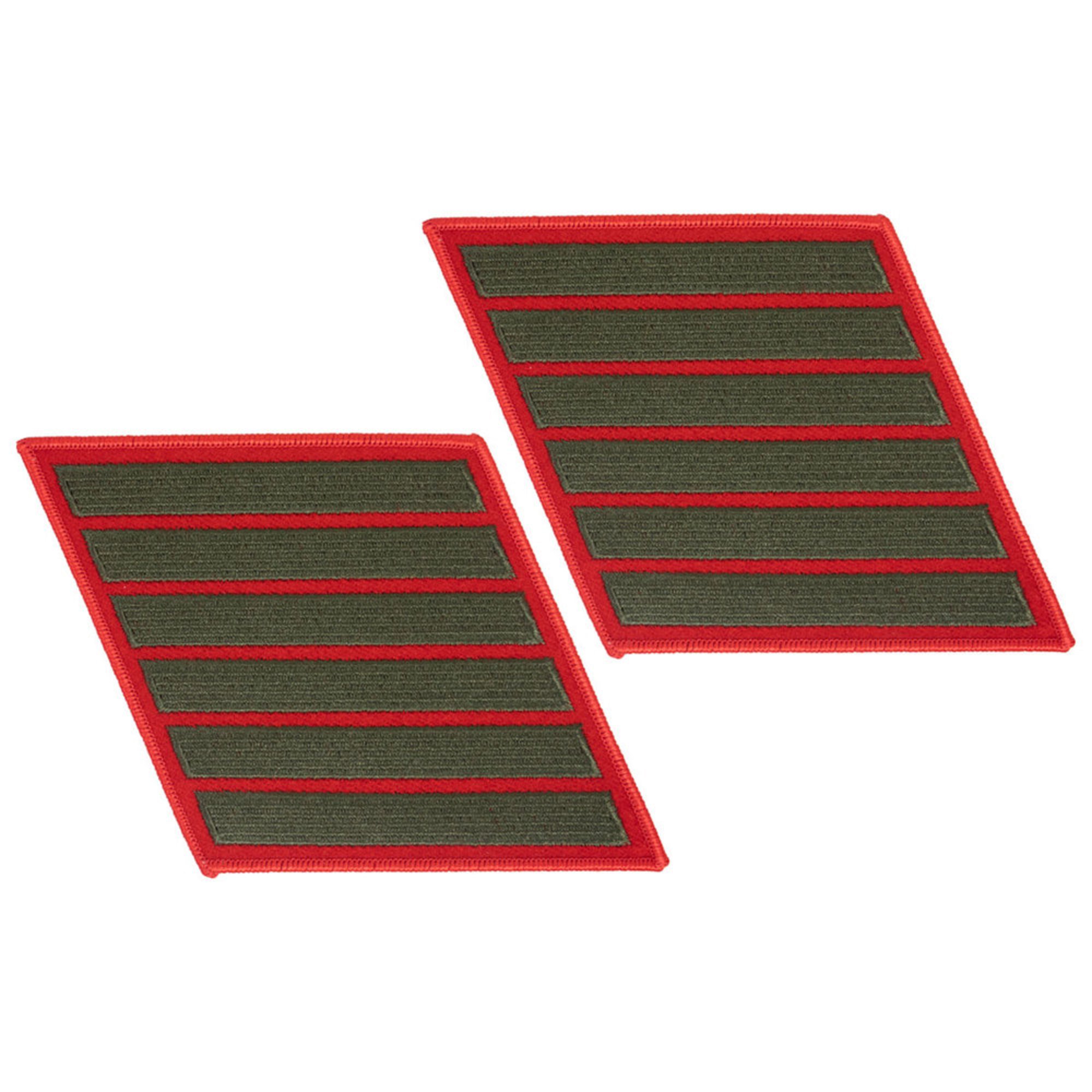 Usmc Men's Service Stripe Set 6 Green On Red Merrowed | Chevrons ...