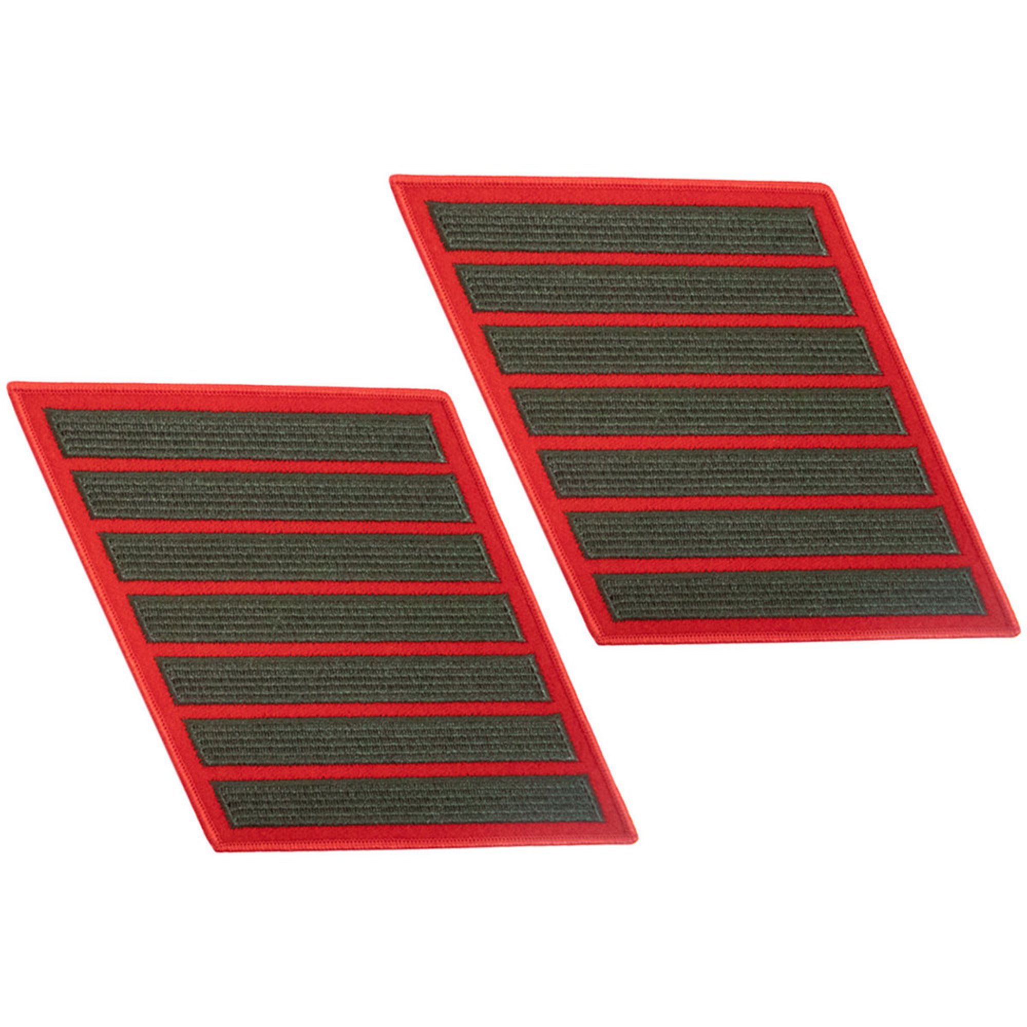 Usmc Men's Service Stripe Set 7green On Red Merrowed | Rank Insignia ...