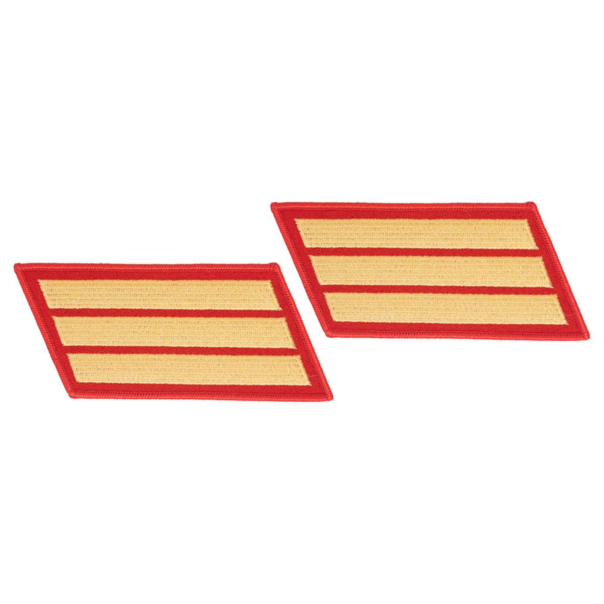 Usmc Men's Service Stripe Set 3 Gold On Red Merrowed | Rank Insignia ...