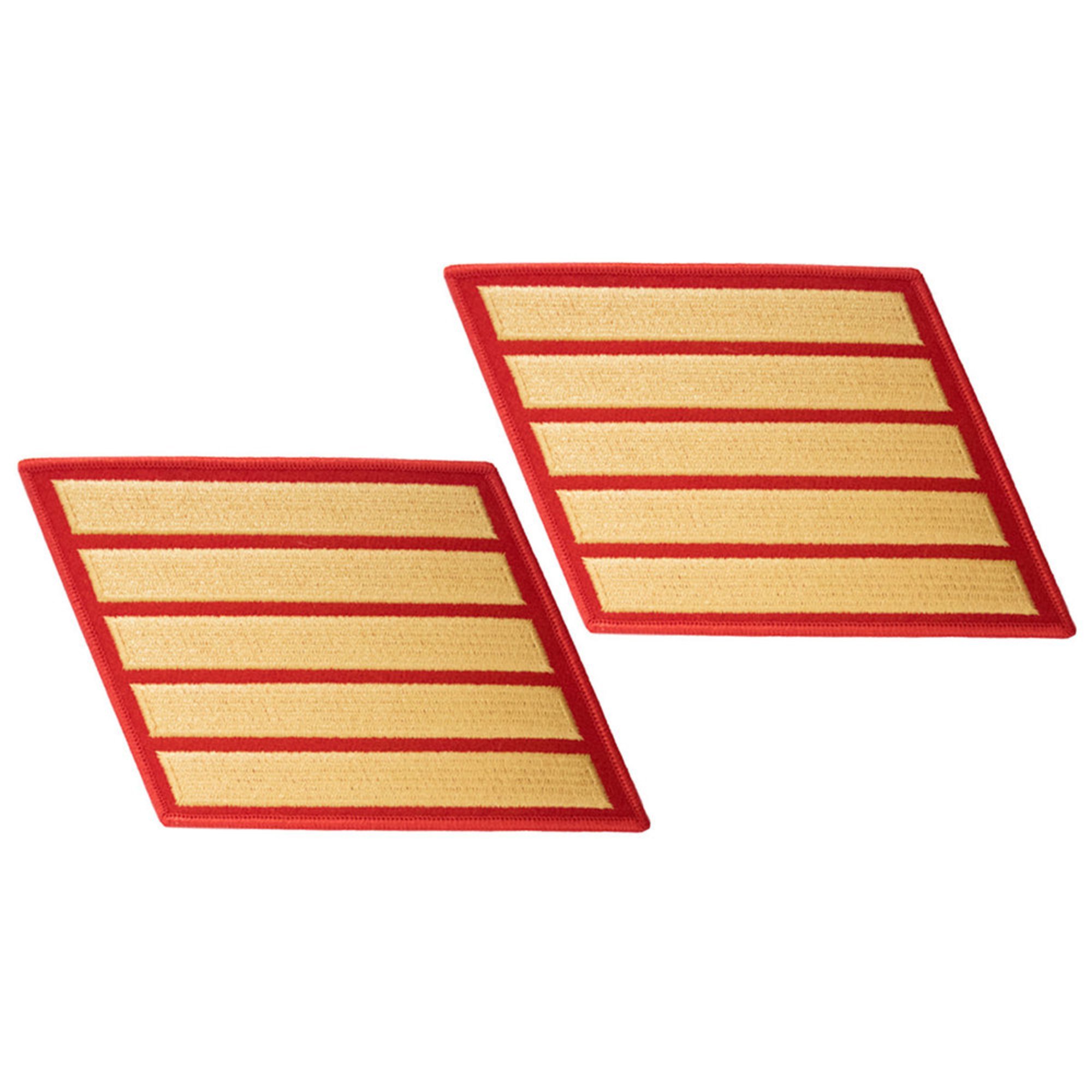 Usmc Men's Service Stripe Set 5 Gold On Red Merrowed | Rank Insignia ...