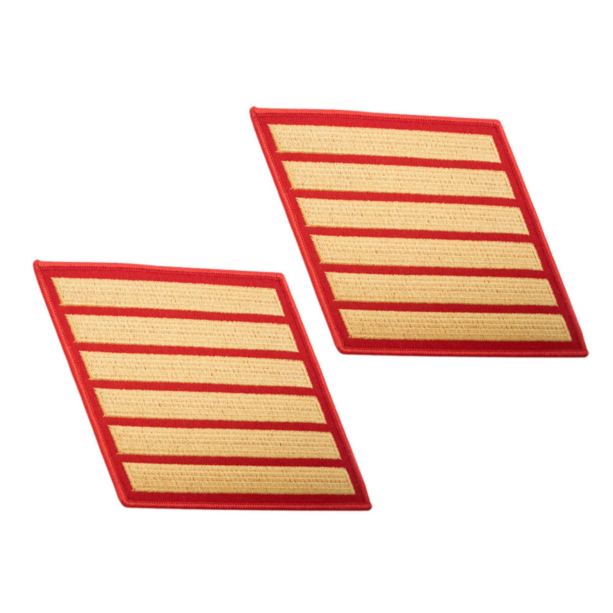 Usmc Men's Service Stripe Set 6 Gold On Red Merrowed | Rank Insignia ...
