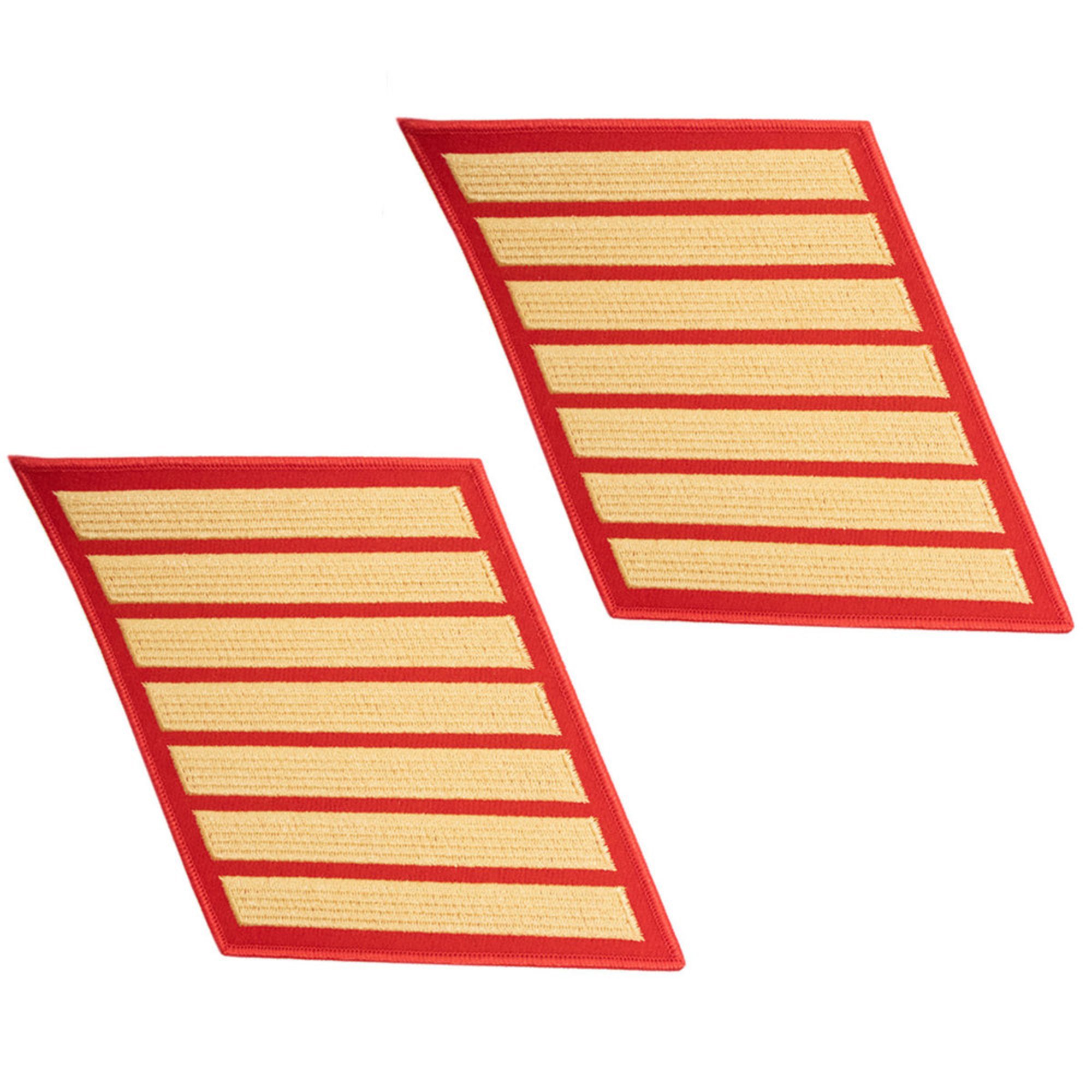 Usmc Men's Service Stripe Set 7 Gold On Red Merrowed | Rank Insignia ...