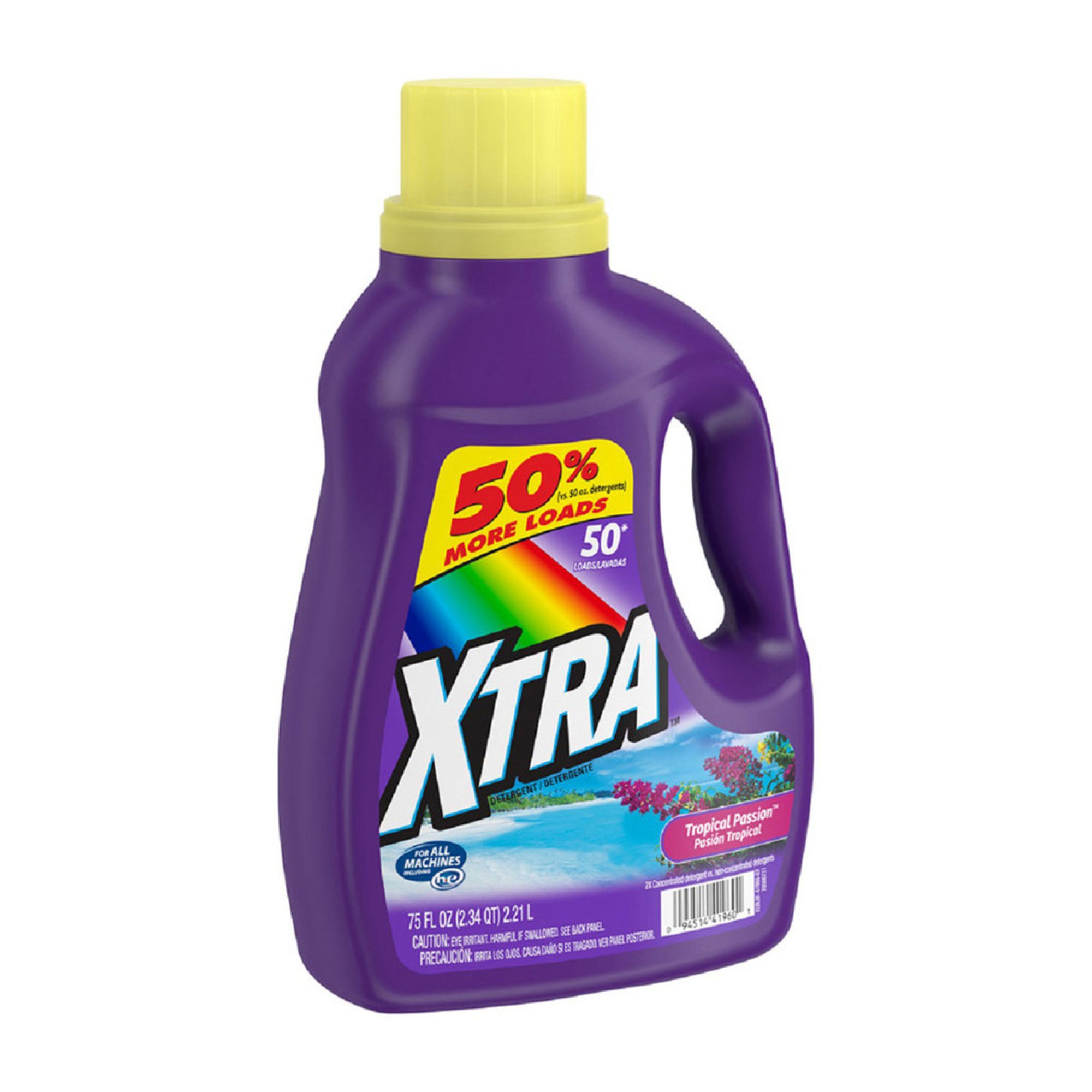 Xtra Liquid Laundry Detergent, Tropical Passion, 75oz | Household ...