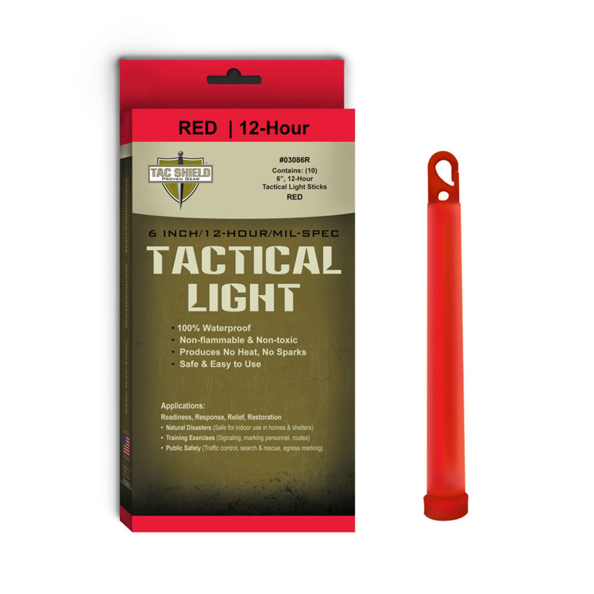 Tac Shield 12 Hour Tactical Light Sticks In Red | Tactical Accessories ...