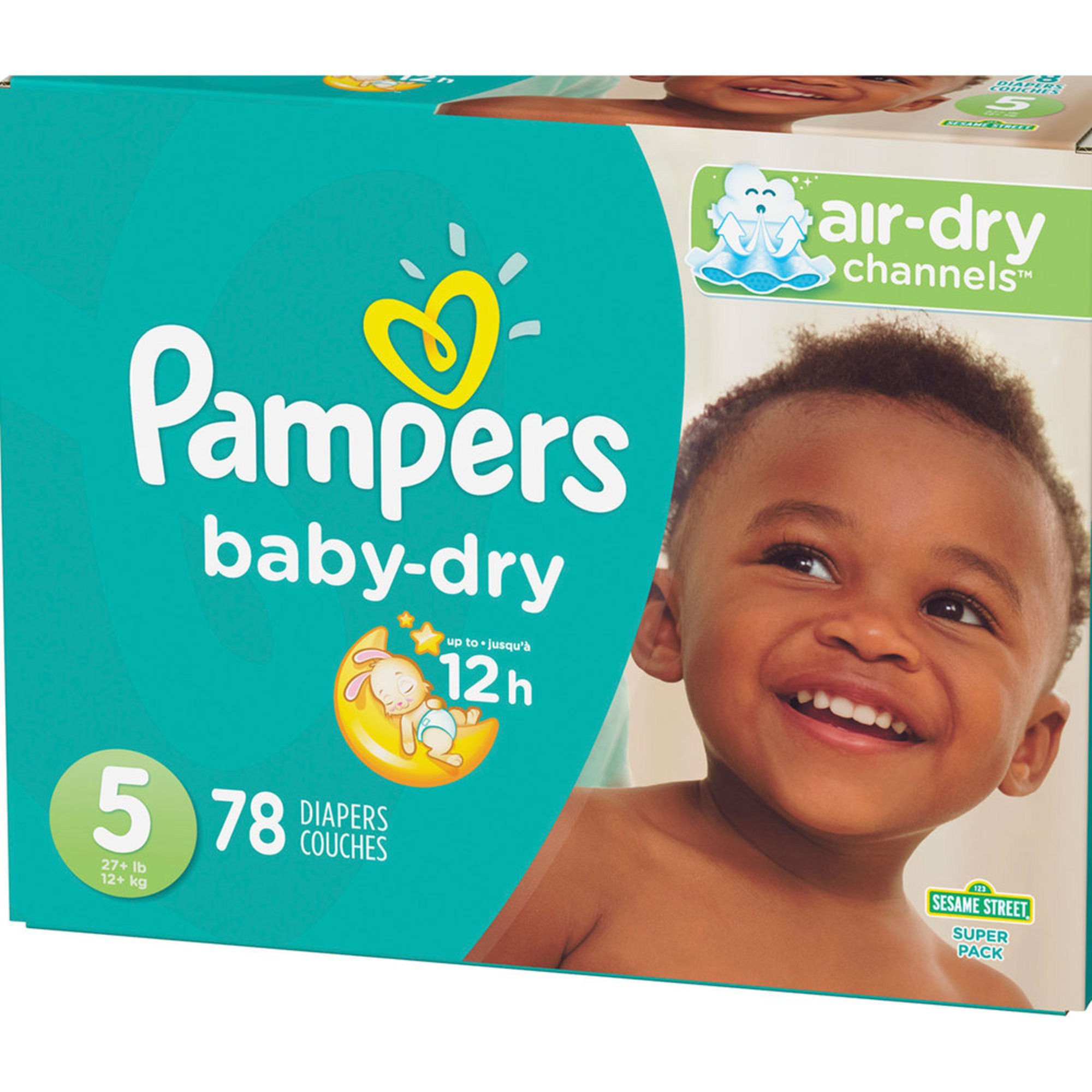 Pampers Baby-dry Super-pack 78-count Diapers, Size 5 | Disposable ...