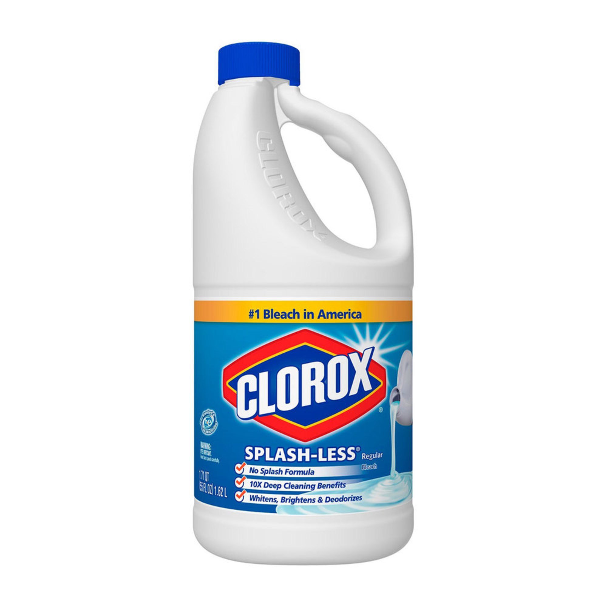 Clorox Splash-less Regular Liquid Bleach, 55oz | Household Cleaning ...