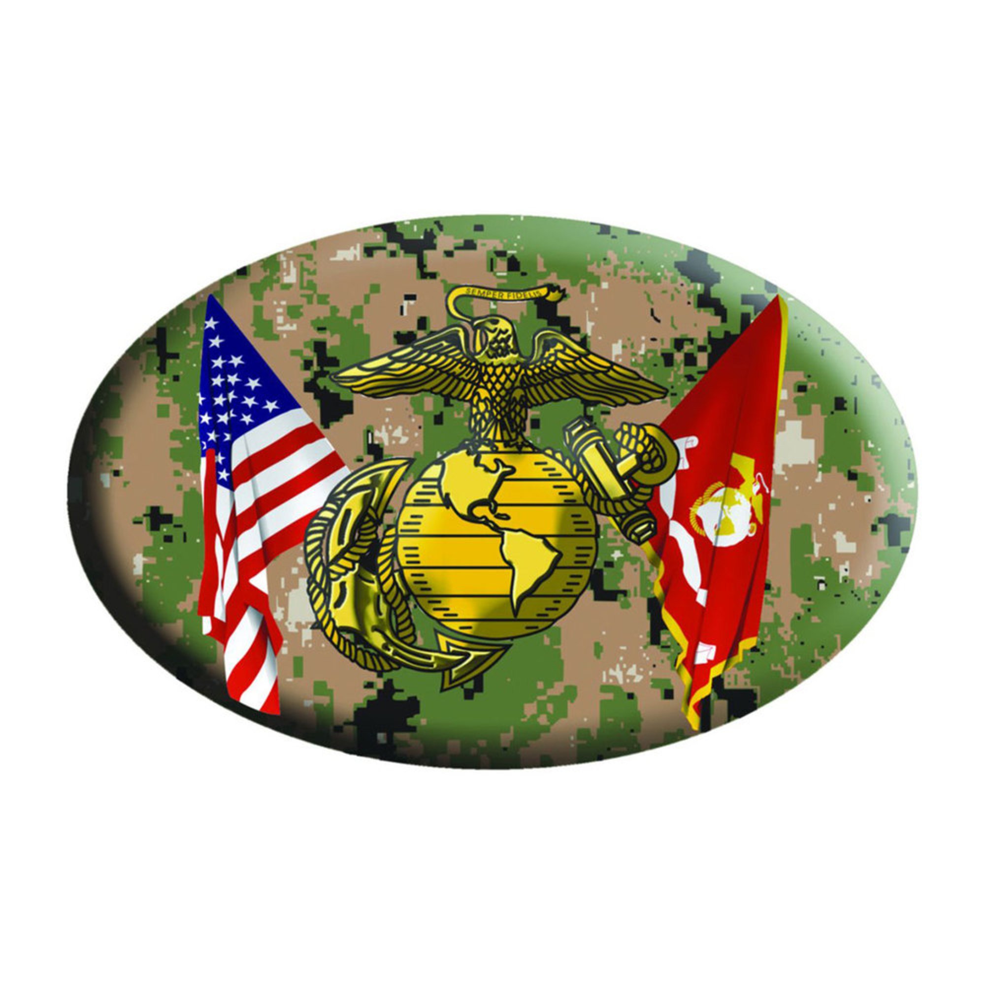 Mitchell Proffitt Usa/usmc Crossed Flags Digi Camo Magnet | Marine ...