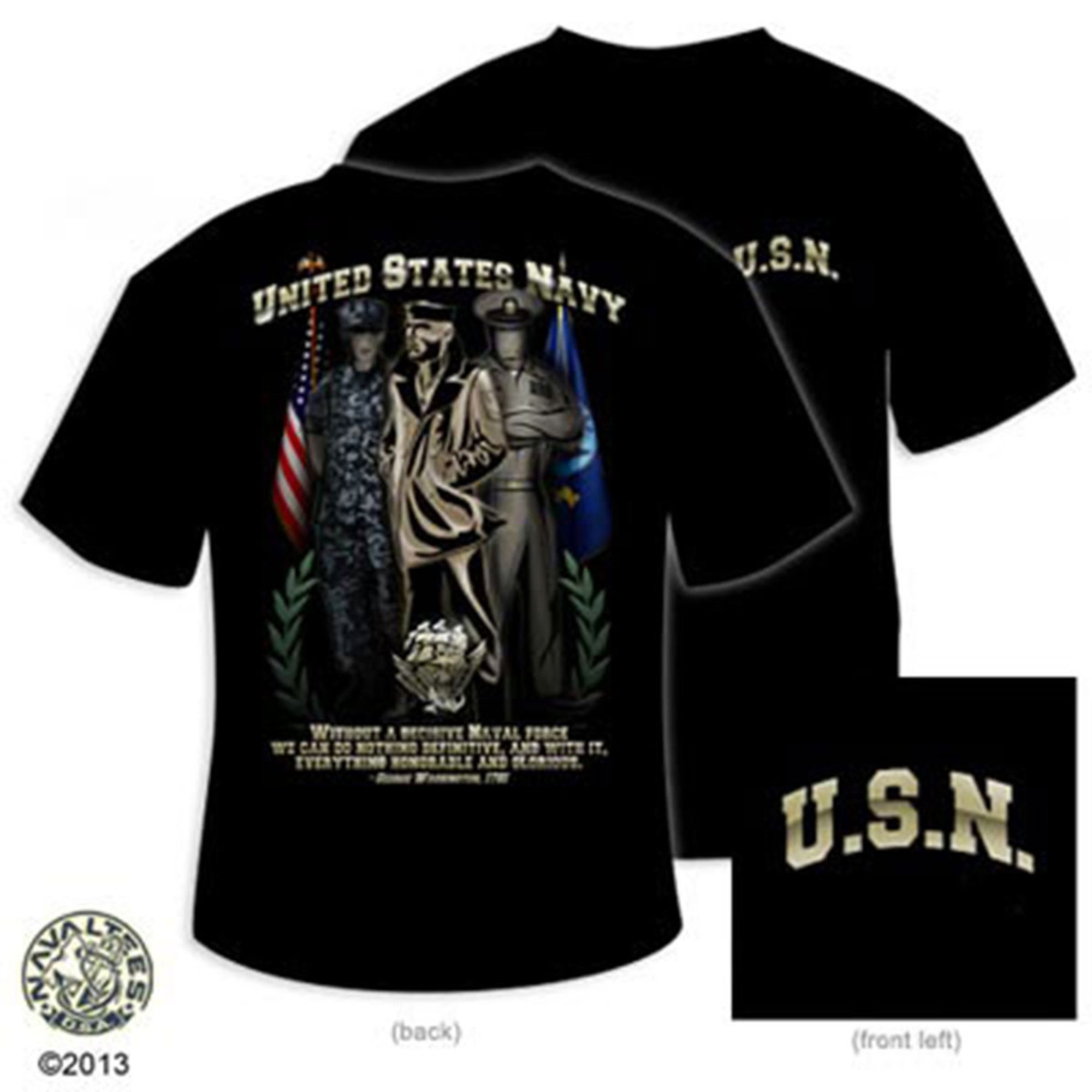Navaltees Men's Usn "lone Sailor" Tee | Men's Navy Pride Tees ...